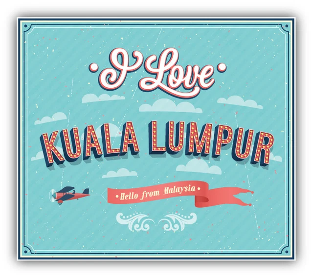 DOPASTICKER I Love Kuala Lumpur Malaysia Vintage Travel Car Sticker ...
