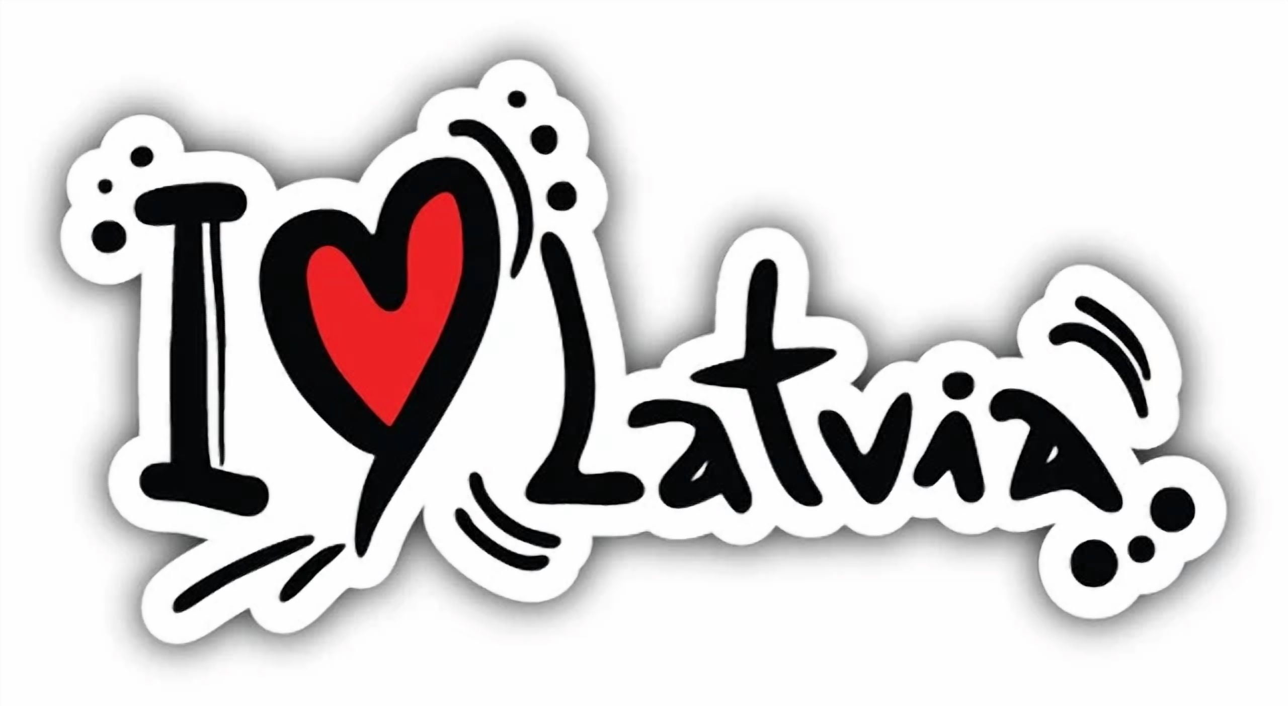 DOPASTICKER I Love Latvia Art Decor Sticker Decal Phone Decal Water ...