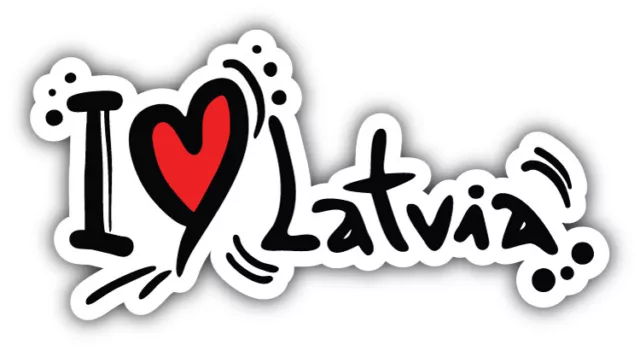 DOPASTICKER I Love Latvia Car Sticker Phone Decal Water Bottle Stickers ...
