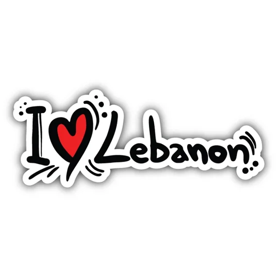 DOPASTICKER I Love Lebanon Slogan Sticker Decal Phone Decal Water ...