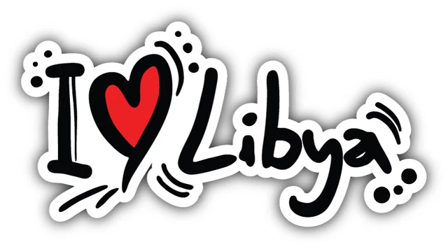 DOPASTICKER I Love Libya Slogan Sticker Decal Phone Decal Water Bottle ...