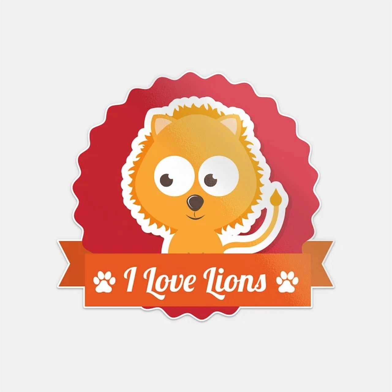 DOPASTICKER I Love Lions Sticker Decal Phone Decal Water Bottle ...