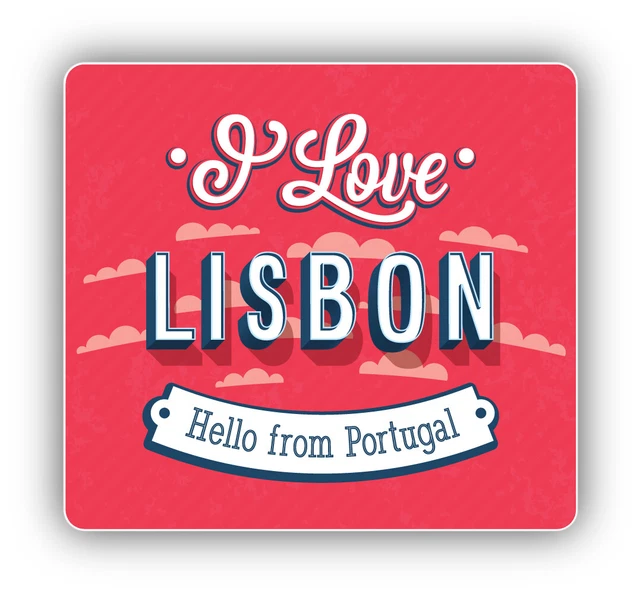 DOPASTICKER I Love Lisbon Portugal Retro Sticker Phone Decal Water ...