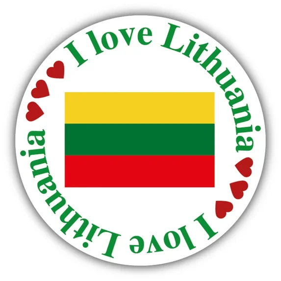 DOPASTICKER I Love Lithuania Flag Sticker Decal Phone Decal Water ...