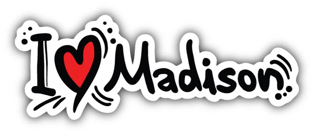 DOPASTICKER I Love Madison Car Sticker Phone Decal Water Bottle ...