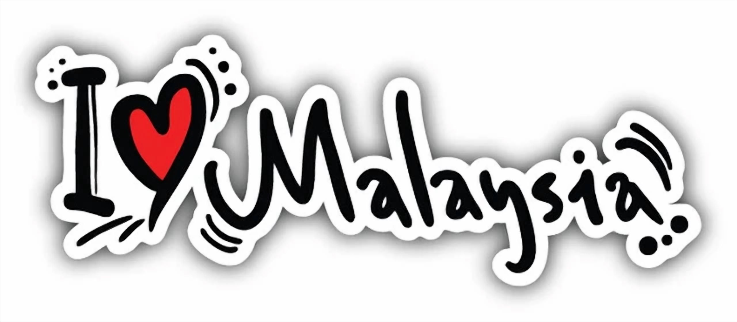DOPASTICKER I Love Malaysia Sticker Decal Phone Decal Water Bottle ...