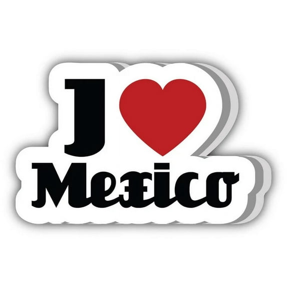 DOPASTICKER I Love Mexico Label Sticker Decal Phone Decal Water Bottle ...