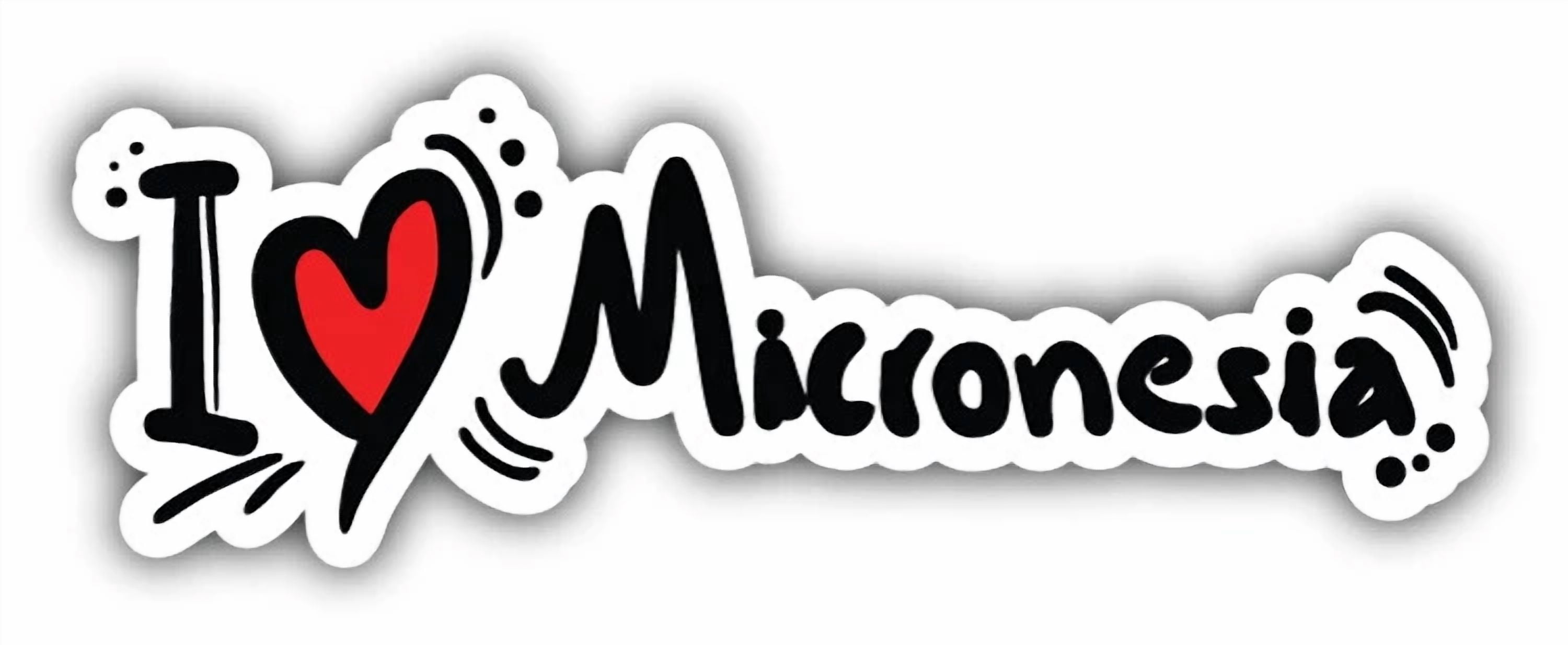 DOPASTICKER I Love Micronesia Car Bumper Sticker Decal Gift You ...
