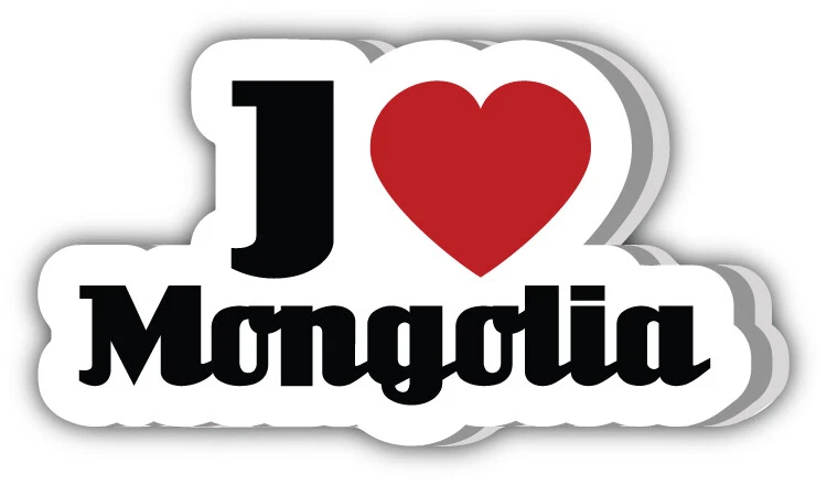 DOPASTICKER I Love Mongolia Label Car Bumper Sticker Decal Gift You ...