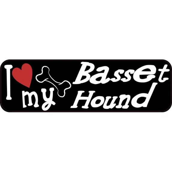 DOPASTICKER I Love My Basset Hound Car Sticker Truck Sticker Phone ...