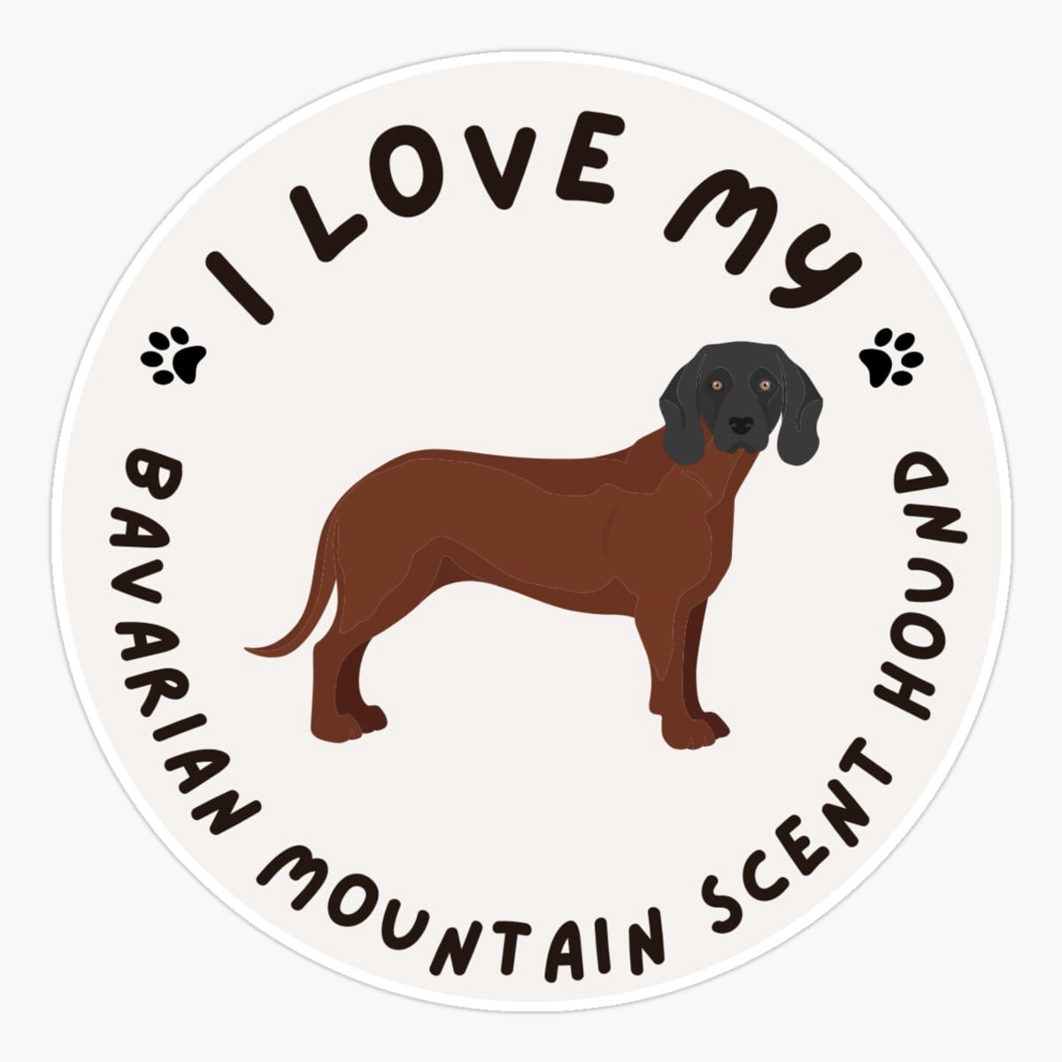 DOPASTICKER I Love My Bavarian Mountain Hound Sticker, Phone Sticker ...