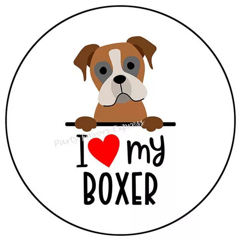 DOPASTICKER I Love My Boxer Dog Decorative Laptop, Phone Stickers ...
