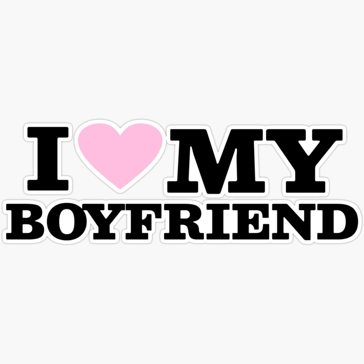 DOPASTICKER I Love My Boyfriend Sticker Decorative Laptop, Phone ...