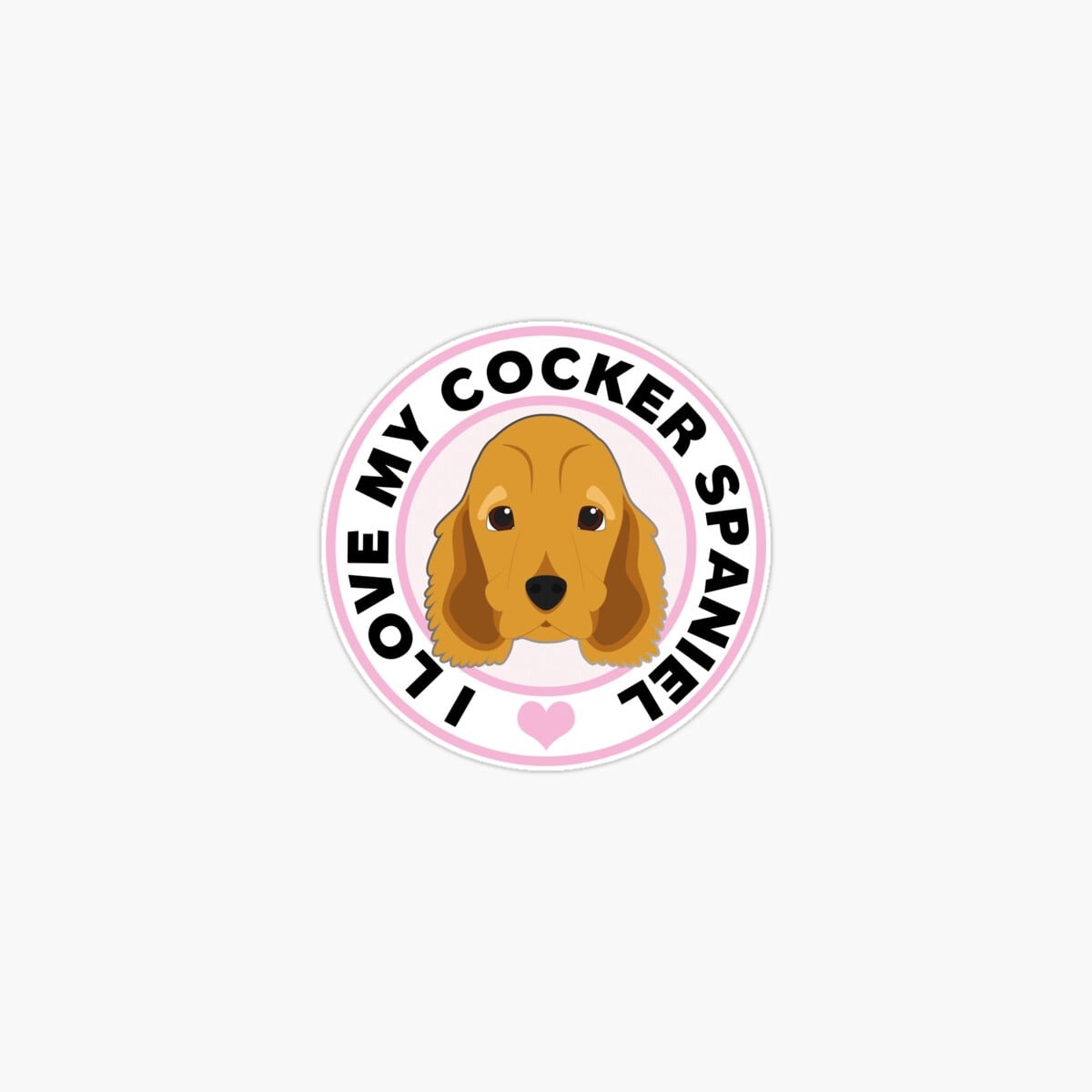 DOPASTICKER I Love My Cocker Spaniel Sticker, Phone Sticker Car Sticker ...