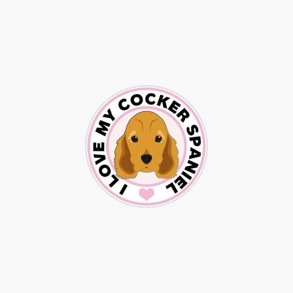 DOPASTICKER I Love My Cocker Spaniel Sticker, Phone Sticker Car Sticker ...