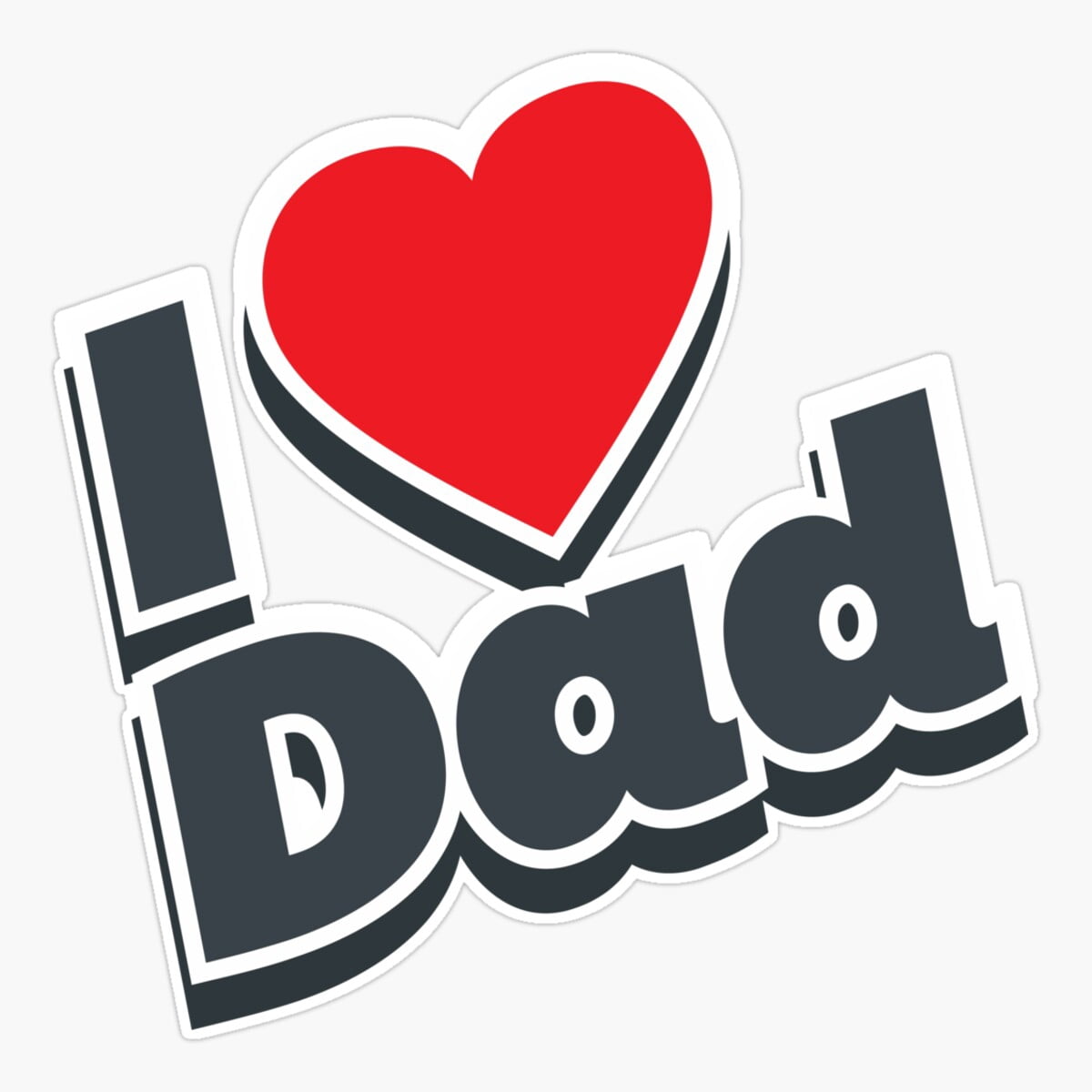 DOPASTICKER I Love My Dad Sticker, Phone Sticker Water Bottle Sticker ...