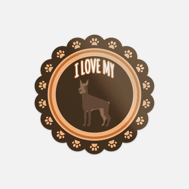 DOPASTICKER I Love My Doberman Animal Badge Sticker Decal Phone Decal ...