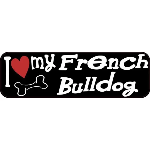 DOPASTICKER I Love My French Bulldog Car Sticker Truck Sticker Phone ...