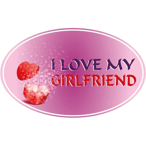 DOPASTICKER I Love My Girlfriend Pink Car Sticker Phone Water Bottle ...