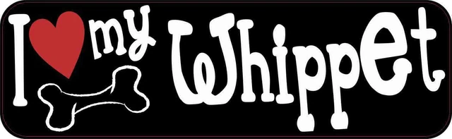 DOPASTICKER I Love My Whippet Car Sticker Dog Sticker Truck Sticker ...