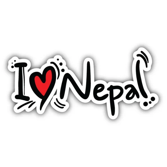 DOPASTICKER I Love Nepal Car Sticker Phone Decal Water Bottle Stickers ...