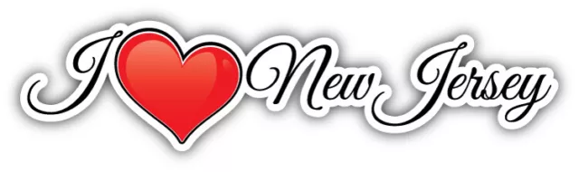 DOPASTICKER I Love New Jersey Usa Travel Car Sticker Phone Decal Water ...