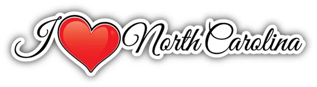 DOPASTICKER I Love North Carolina Usa Travel Car Sticker Phone Decal ...