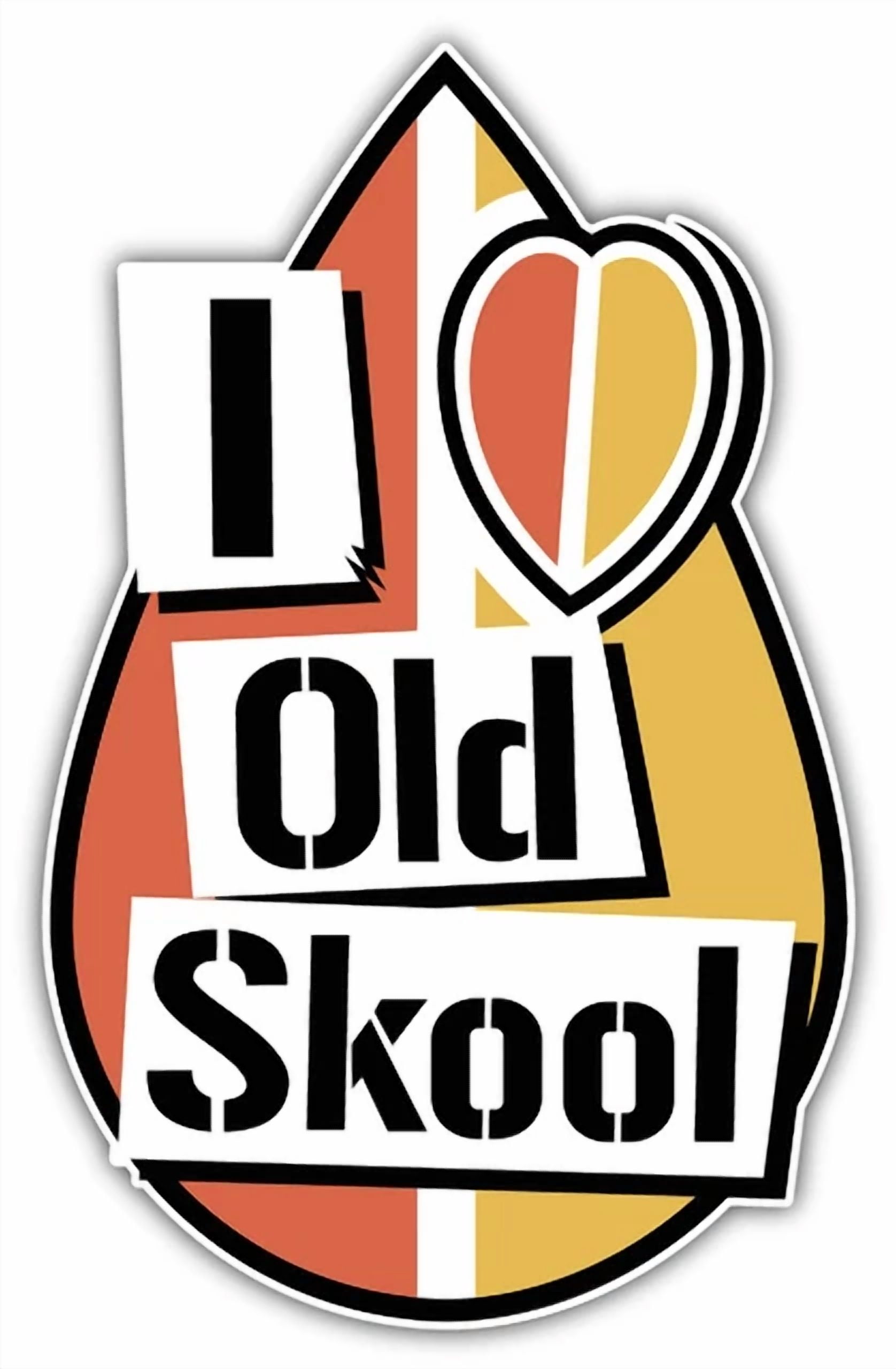 DOPASTICKER I Love Old School Sticker Decal Phone Decal Water Bottle ...