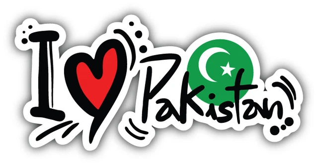 DOPASTICKER I Love Pakistan Slogan Sticker Decal Phone Decal Water ...