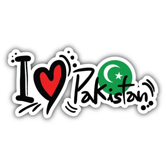 DOPASTICKER I Love Pakistan Slogan Sticker Decal Phone Decal Water ...
