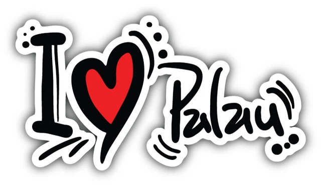 DOPASTICKER I Love Palau Slogan Sticker Decal Phone Decal Water Bottle ...