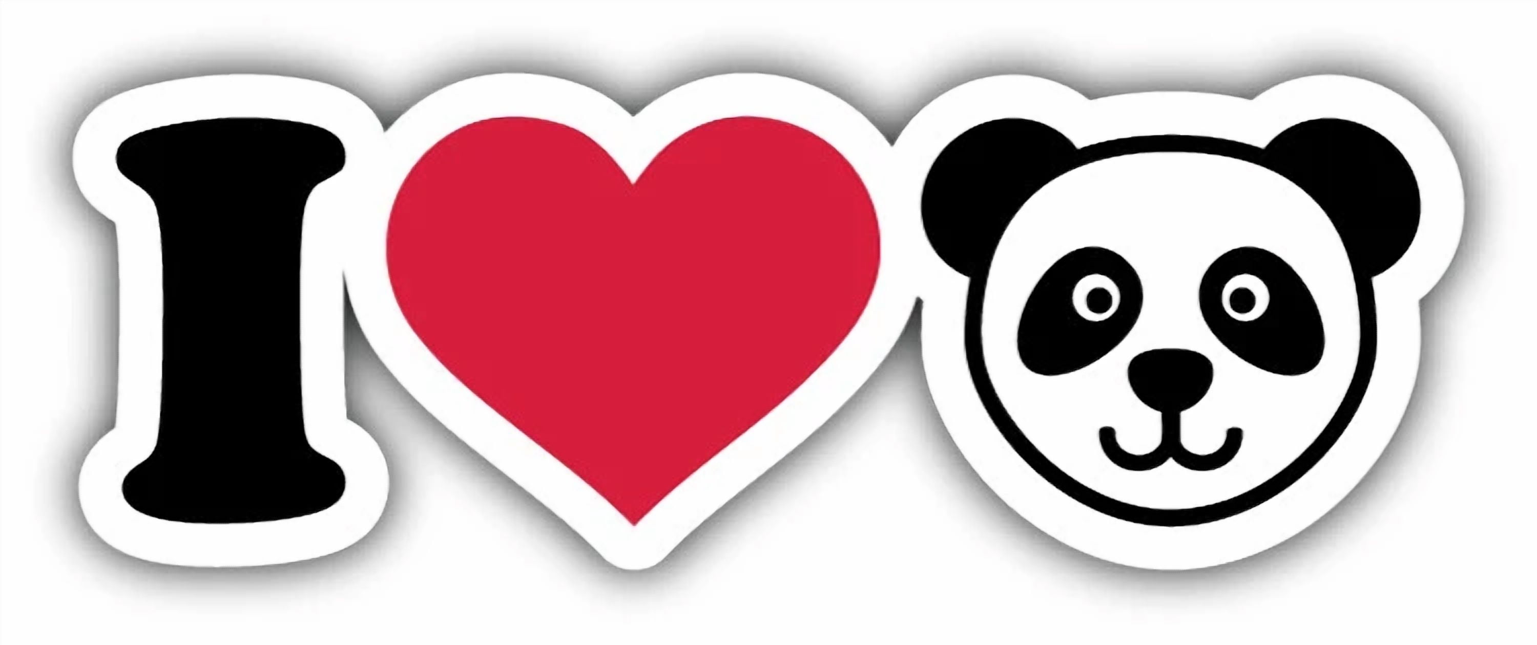 DOPASTICKER I Love Panda Car Bumper Sticker Decal Gift You - Decorative ...
