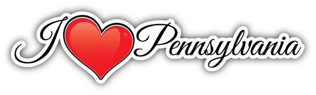 DOPASTICKER I Love Pennsylvania Usa Travel Car Sticker Phone Decal ...