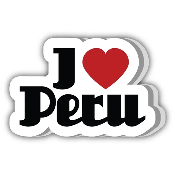 DOPASTICKER I Love Peru Slogan Label Sticker Decal Phone Decal Water ...