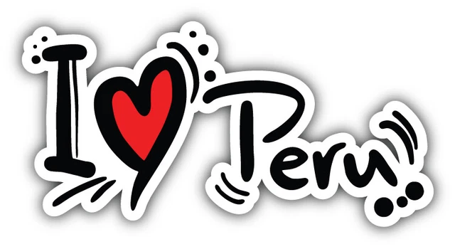 DOPASTICKER I Love Peru Slogan Sticker Decal Phone Decal Water Bottle ...