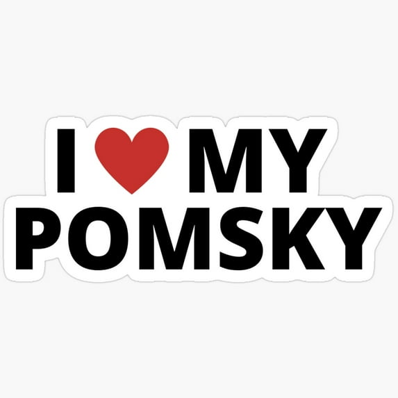 DOPASTICKER I Love Pomsky Sticker, Waterproof Sticker For Pet Lovers ...