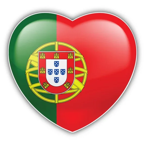 DOPASTICKER I Love Portugal Heart Flag Car Sticker Phone Decal Water ...