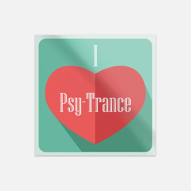 DOPASTICKER I Love Psy-Trance Heart Music Sticker Decal Phone Decal ...