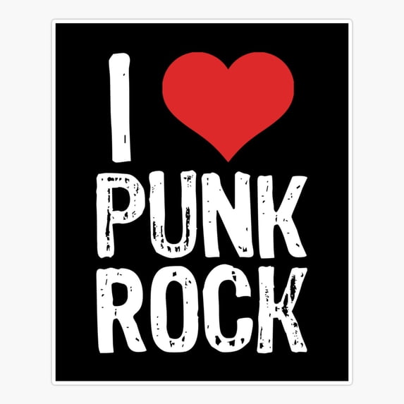 DOPASTICKER I Love Punk Rock Sticker, Phone Sticker Water Bottle ...