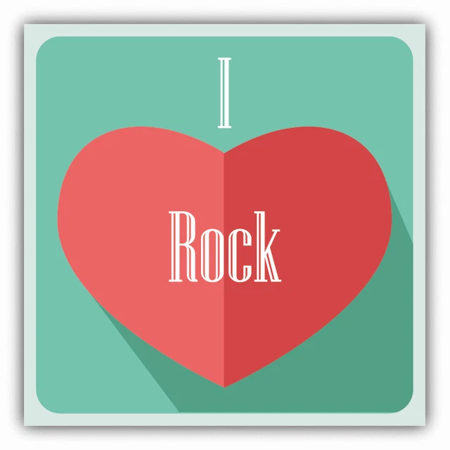 DOPASTICKER I Love Rock Heart Music Sticker Decal Phone Decal Water ...