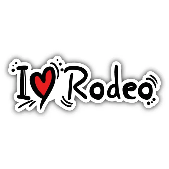 DOPASTICKER I Love Rodeo Sticker Decal Phone Decal Water Bottle ...