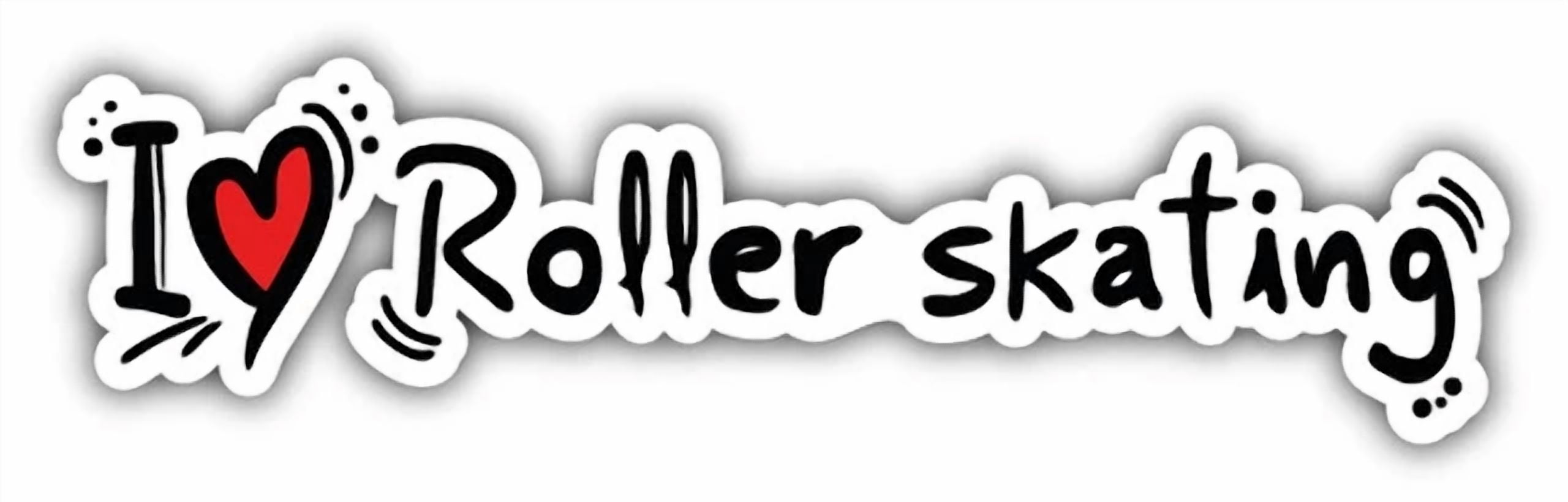 DOPASTICKER I Love Roller Skating Sticker Decal Phone Decal Water ...
