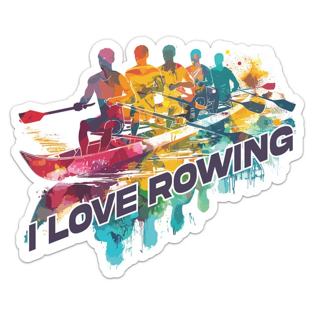 DOPASTICKER I Love Rowing Sticker Decal Phone Decal Water Bottle ...