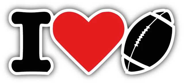 DOPASTICKER I Love Rugby Label Sticker Decal Phone Decal Water Bottle ...