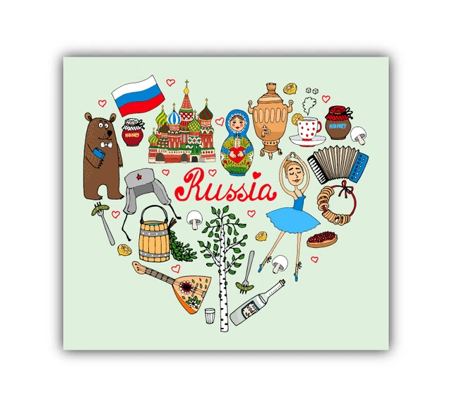 DOPASTICKER I Love Russia Heart Travel Sticker Decal Phone Decal Water ...