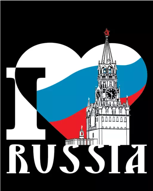 DOPASTICKER I Love Russia Kremlin Heart Flag Slogan Sticker Decal Phone ...