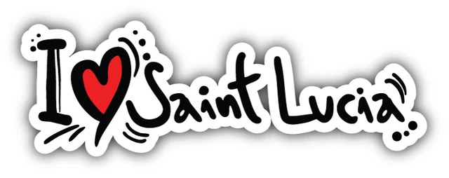 DOPASTICKER I Love Saint Lucia Travel Car Sticker Phone Decal Water ...