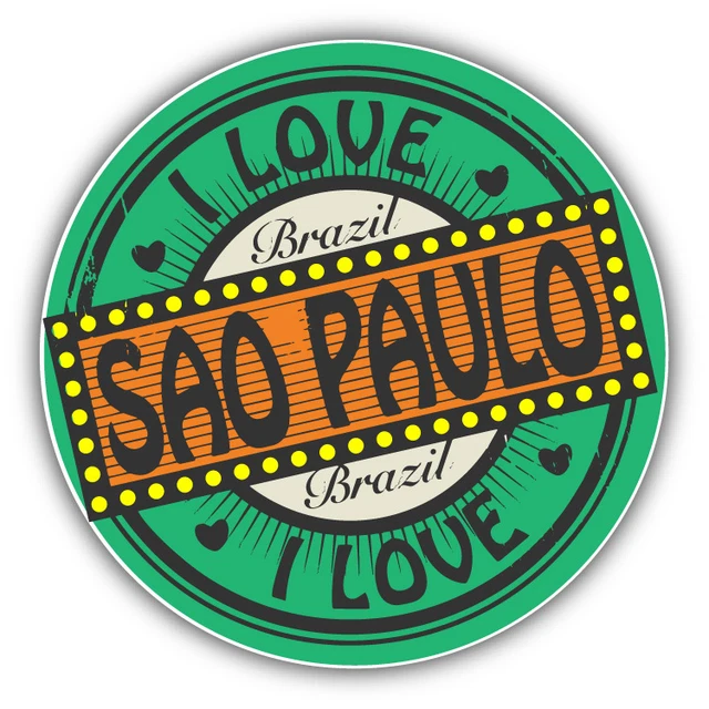 DOPASTICKER I Love Sao Paulo City Brazil Travel Stamp Sticker Decal ...