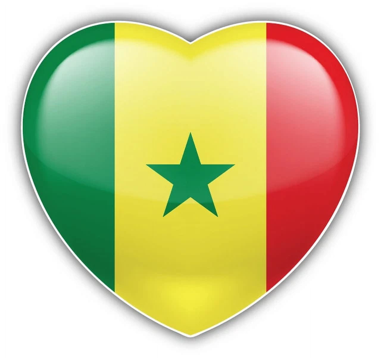 DOPASTICKER I Love Senegal Heart Flag Car Sticker Phone Decal Water ...