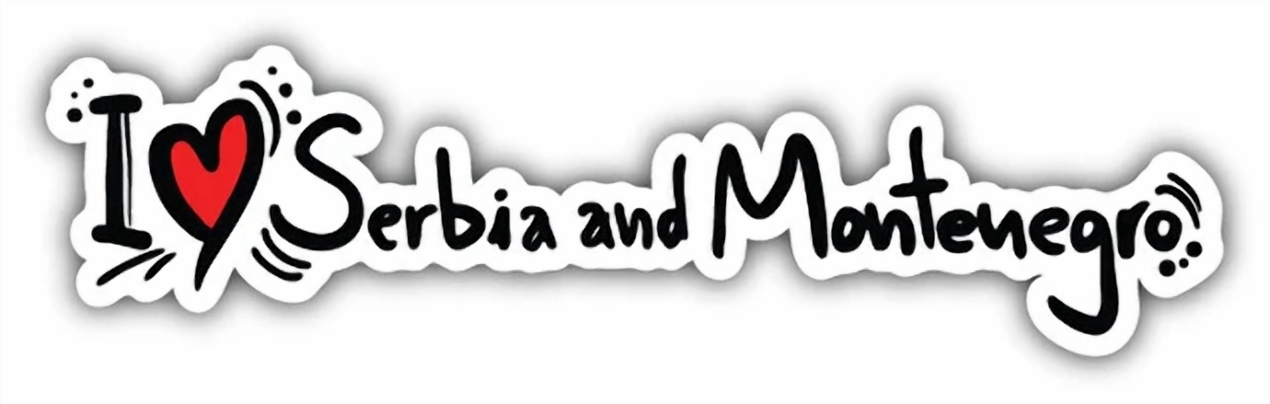 DOPASTICKER I Love Serbia And Montenegro Travel Car Sticker Phone Decal ...